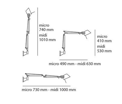 FUNKCIONALUS SIENINIS ŠVIESTUVAS ARTEMIDE TOLOMEO MICRO WALL RED | BODY ...