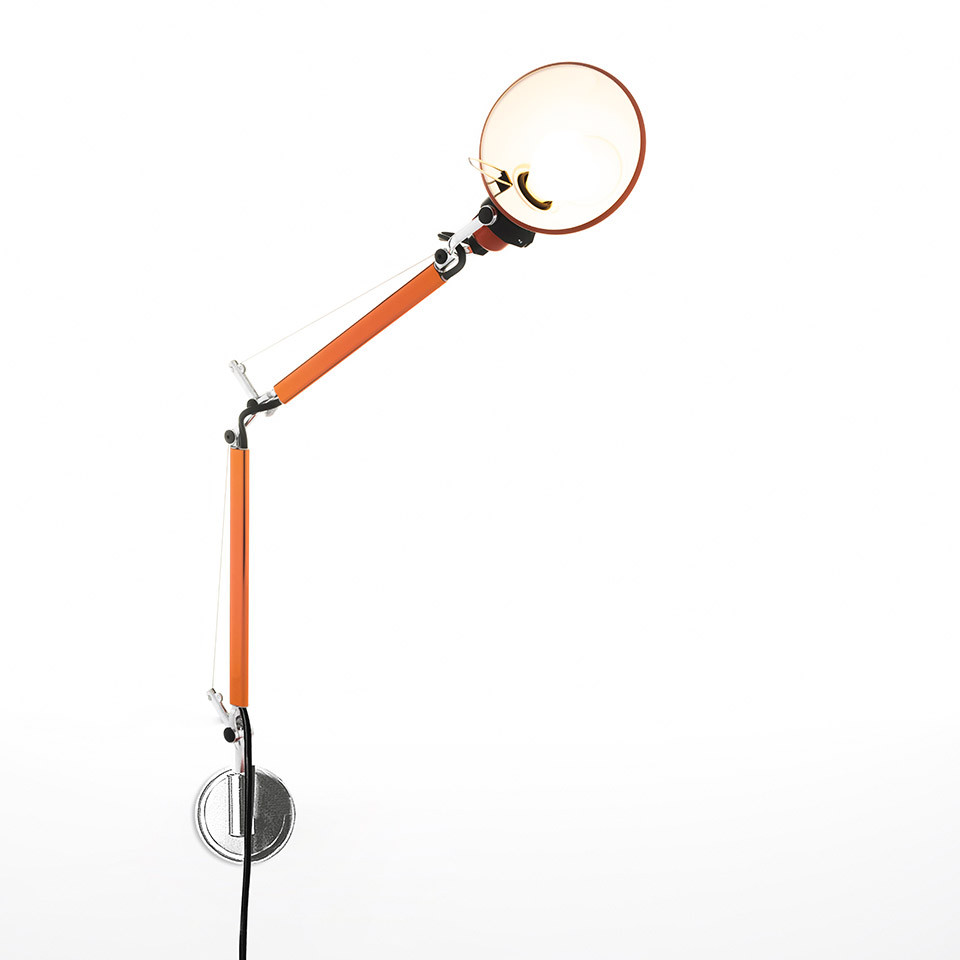 FUNKCIONALUS SIENINIS ŠVIESTUVAS ARTEMIDE TOLOMEO MICRO WALL RED | BODY ...