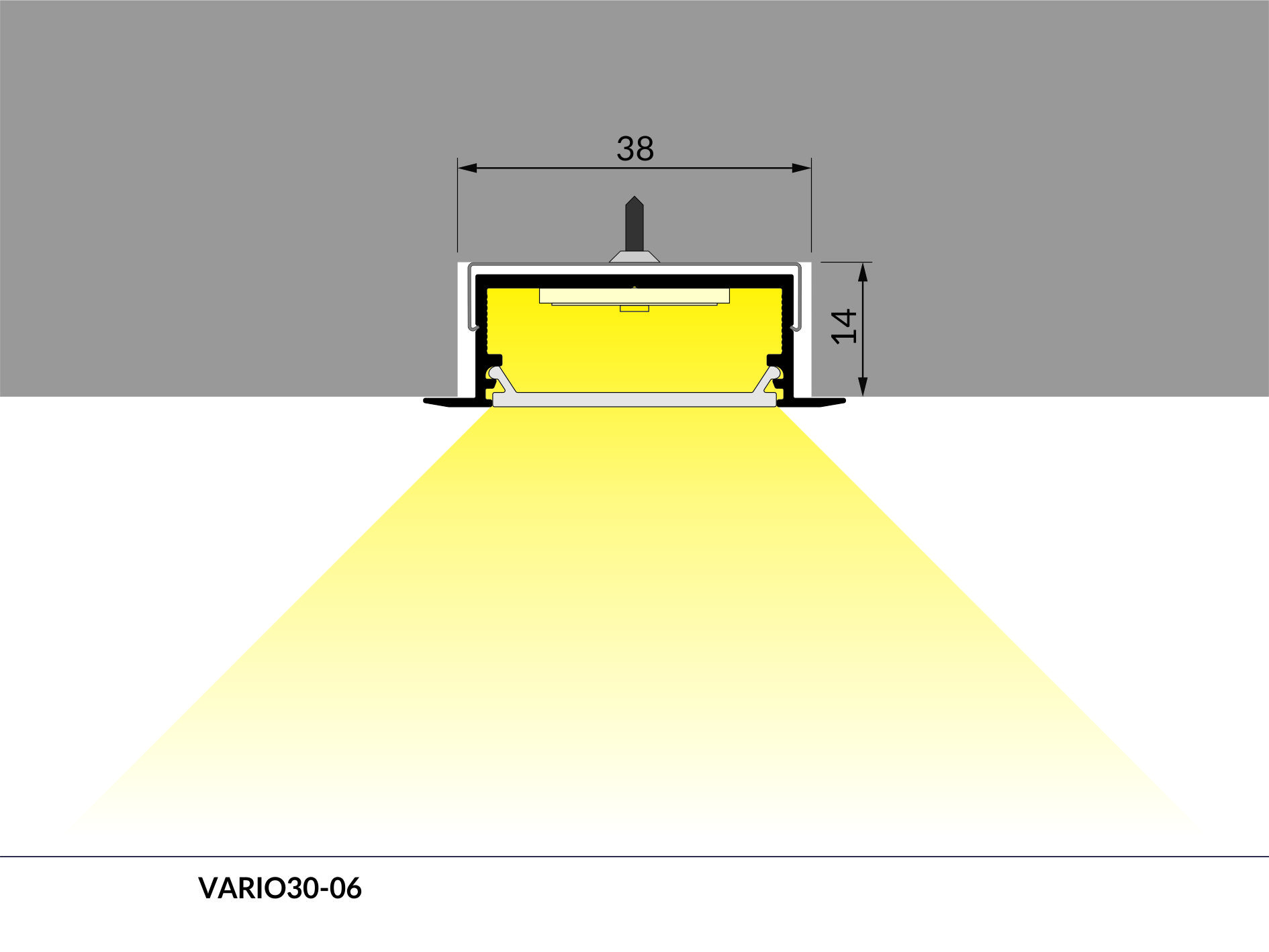 ĮLEIDŽIAMAS LED PROFILIS TOPMET VARIO30-06 ACDE-9/U9 ĮLEIDŽIAMAS, 2M ...