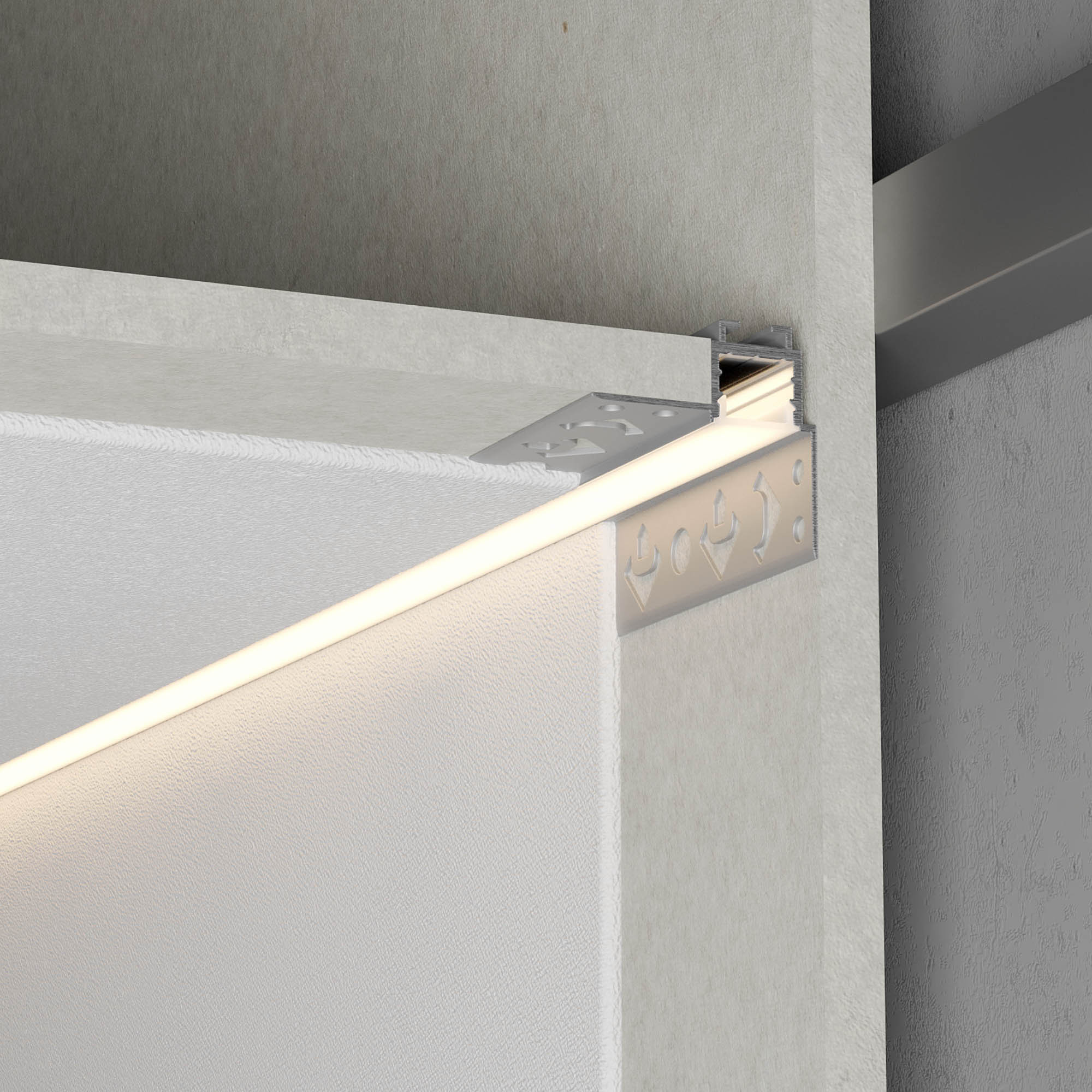 LED profilis lubų nišiniam montavimui prie gipso kartono sienų ARELUX ...